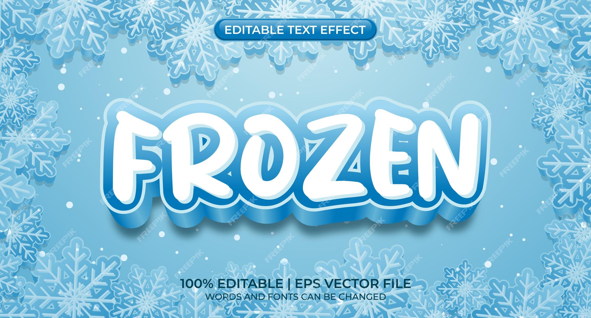 Premium Vector | Frozen editable text effect. frozen text style effect ... Premium Vector | Frozen editable text effect. frozen text style effect ...