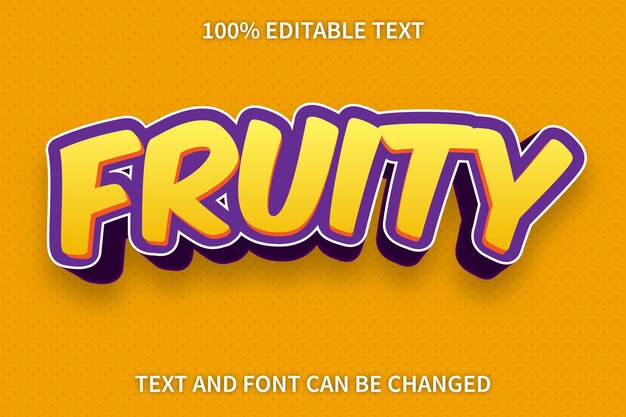 Premium Vector | Fruity text effect, editable text style Premium Vector | Fruity text effect, editable text style