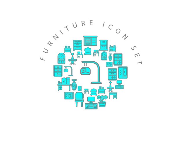 Premium Vector | Furniture icon set design Premium Vector | Furniture icon set design