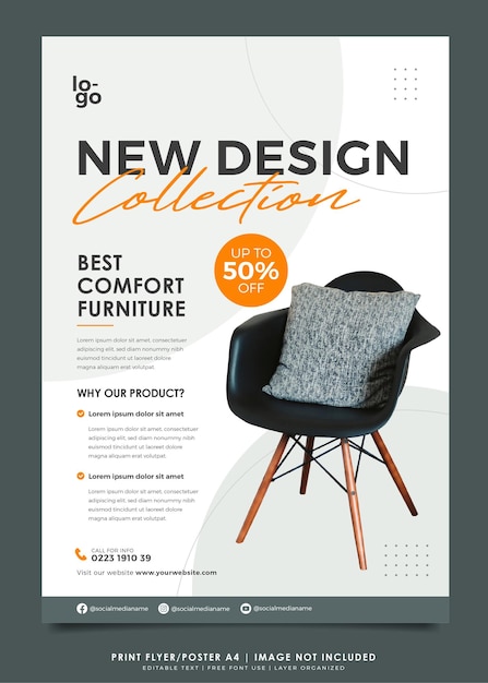 Premium Vector | Furniture interior flyer or poster design template ... Premium Vector | Furniture interior flyer or poster design template ...