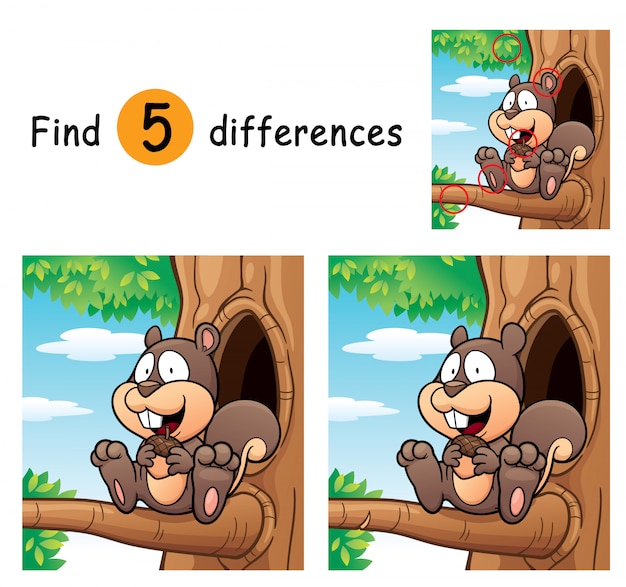 Premium Vector | Game for children find differences Premium Vector | Game for children find differences