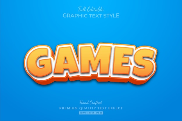 Premium Vector Games Cartoon Editable Text Effect Font Style