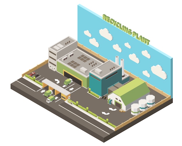 Free Vector | Garbage recycling isometric flowchart Free Vector | Garbage recycling isometric flowchart