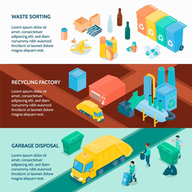 Free Vector | Isometric Garbage Recycling Infographics Free Vector | Isometric Garbage Recycling Infographics