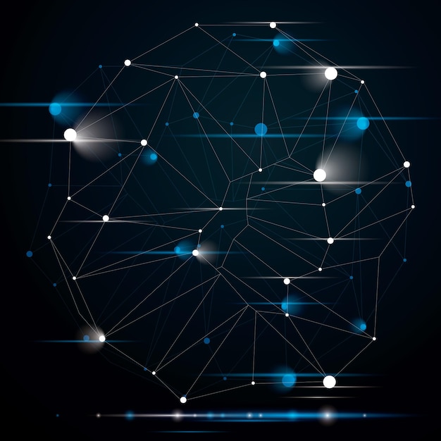 Premium Vector Geometric Abstract 3d Complicated Lattice Object With Sparkles Single Color