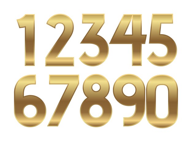 Premium Vector Shiny Gold Numbers Golden Typeface Font