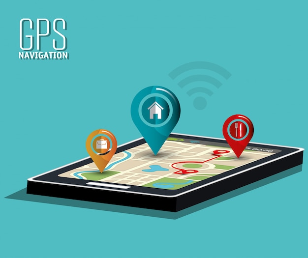 Premium Vector | Gps navigation technology Premium Vector | Gps navigation technology