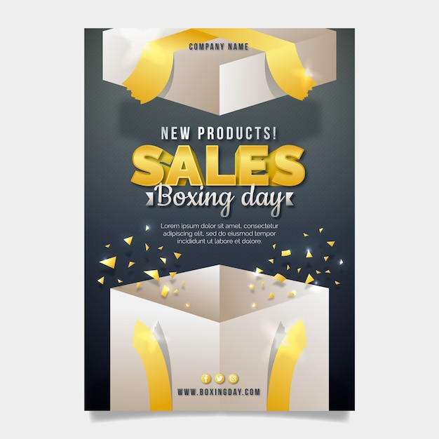 Free Vector | Gradient boxing day vertical poster template Free Vector | Gradient boxing day vertical poster template