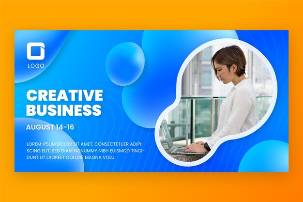 Free Vector | Gradient business banner design template Free Vector | Gradient business banner design template