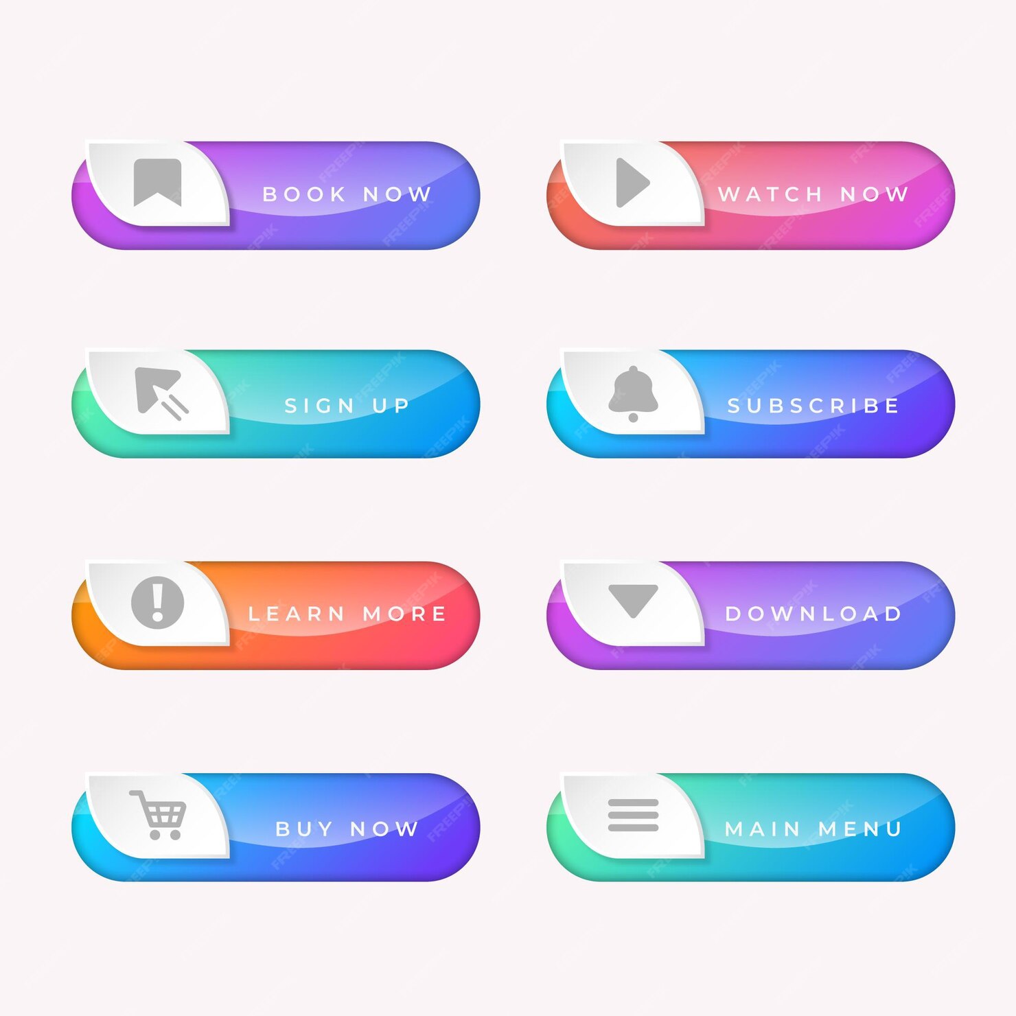 Free Vector Gradient Call To Action Button Pack