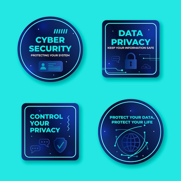 Free Vector | Gradient data privacy webinar template Free Vector | Gradient data privacy webinar template