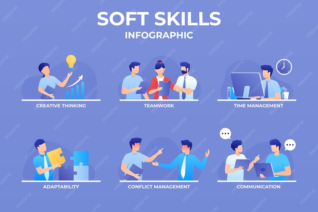 Premium Vector | Gradient soft skills illustration Premium Vector | Gradient soft skills illustration