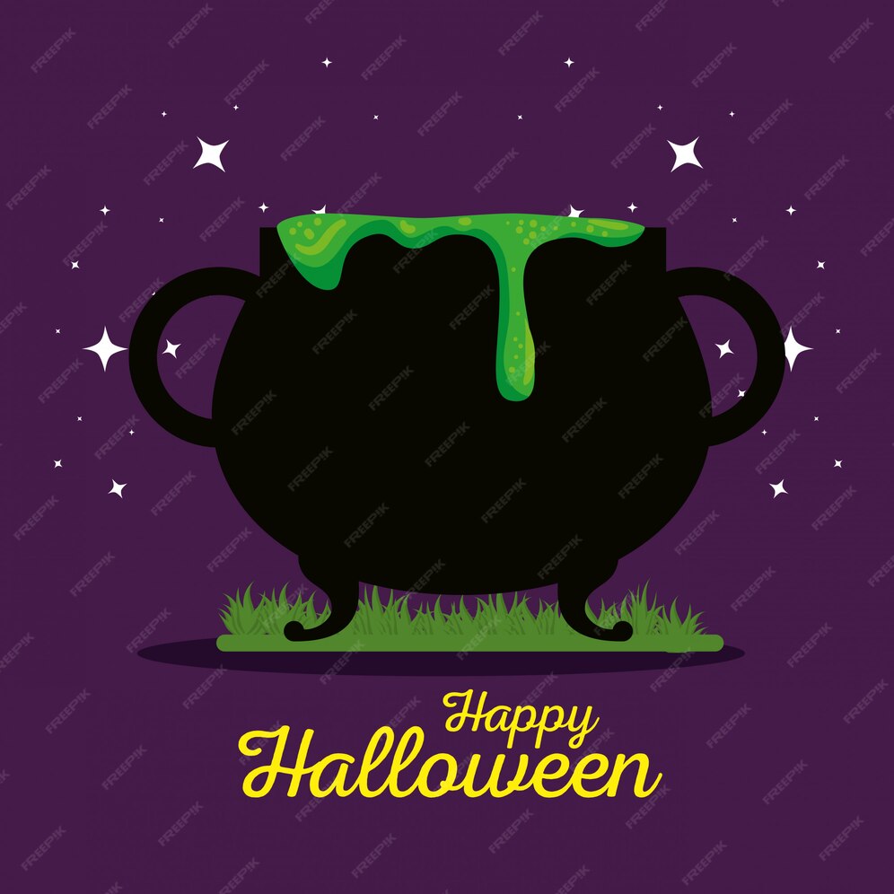 Free Vector | Halloween card with cauldron Free Vector | Halloween card with cauldron