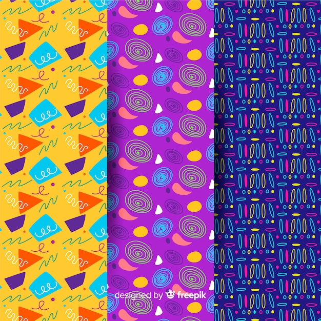 Free Vector | Hand drawn abstract pattern collection Free Vector | Hand drawn abstract pattern collection