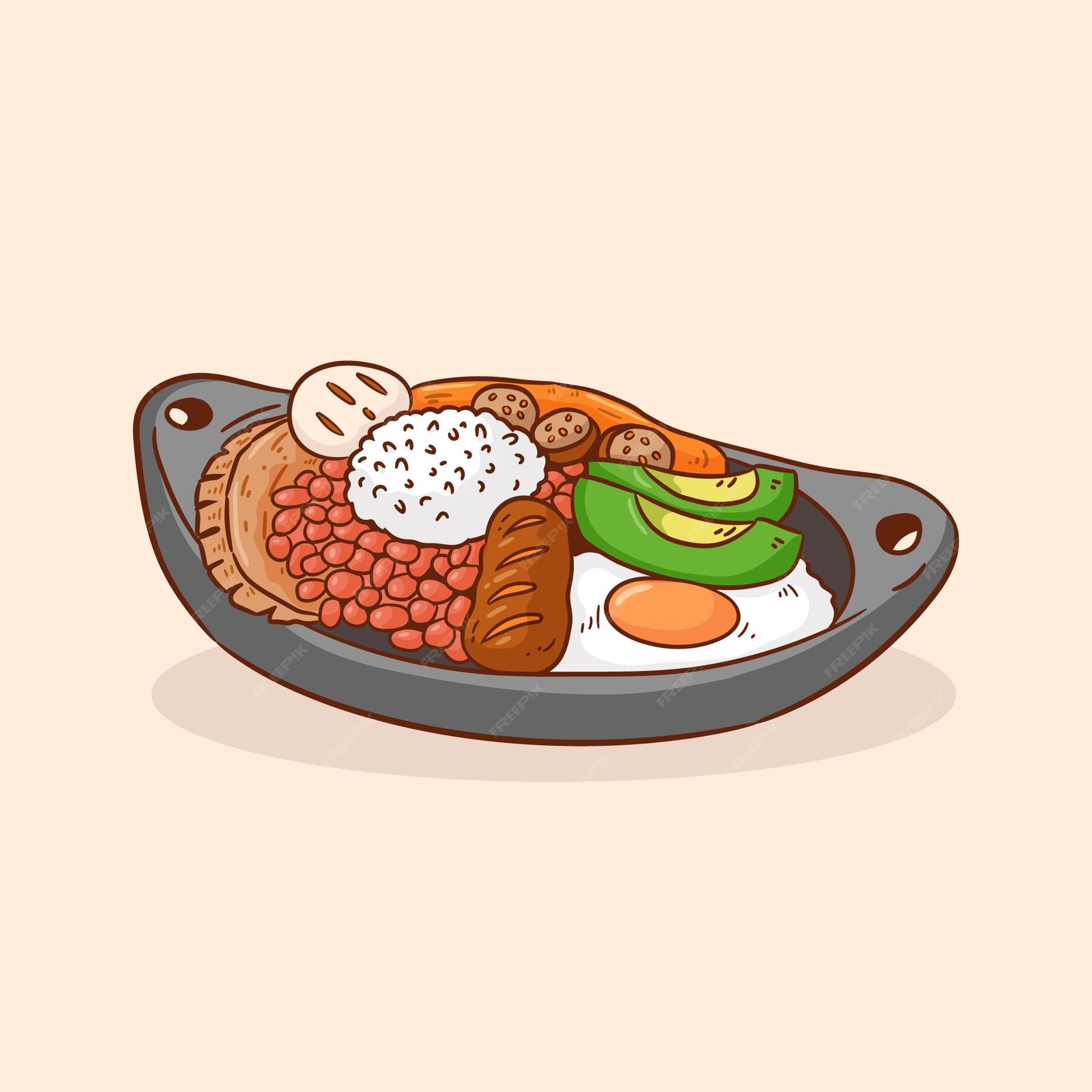 Free Vector Hand Drawn Bandeja Paisa Illustration