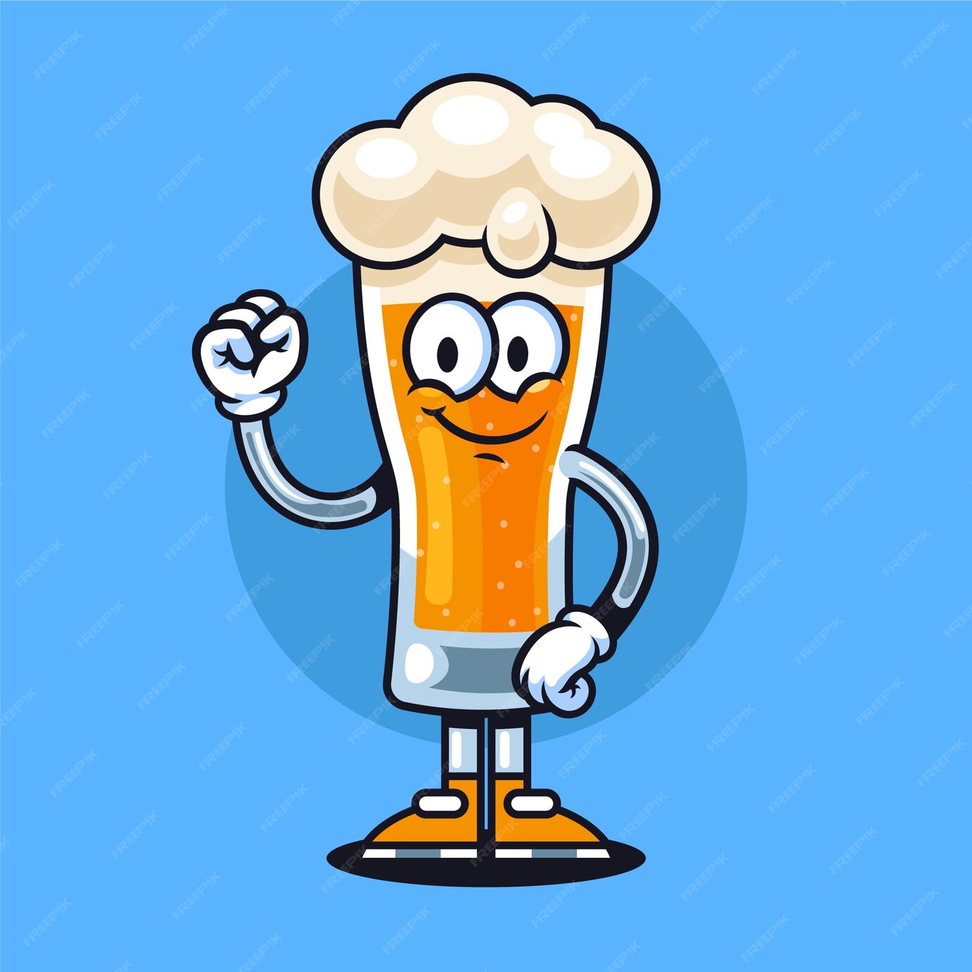 Free Vector Hand Drawn Beer Glass Cartoon Illustration