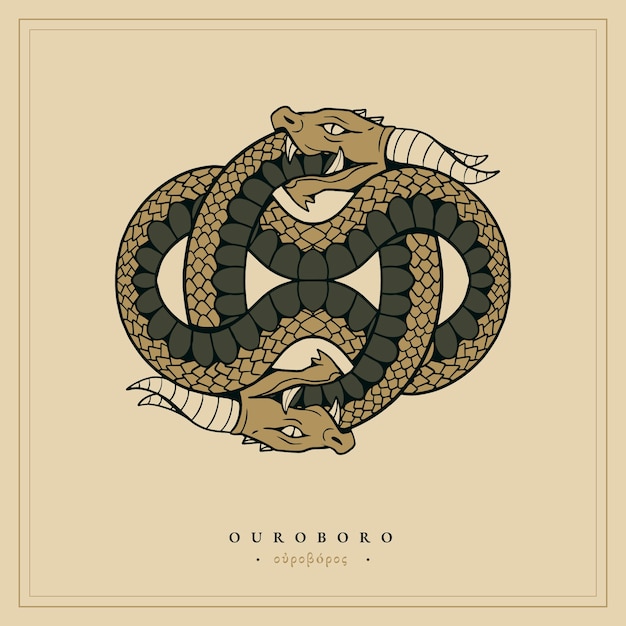 Free Vector | Hand drawn ouroboros illustration Free Vector | Hand drawn ouroboros illustration