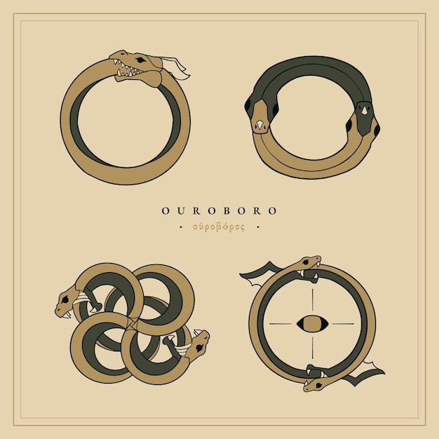 Free Vector | Hand drawn ouroboros illustration Free Vector | Hand drawn ouroboros illustration