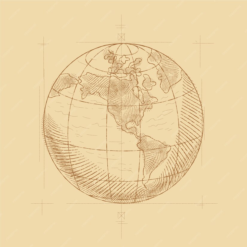 Free Vector | Hand drawn planet earth drawing illustration Free Vector | Hand drawn planet earth drawing illustration