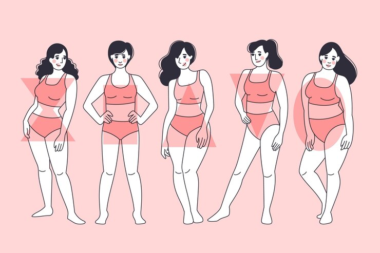 Premium Vector Hand Drawn Types Of Female Body Shapes Collection