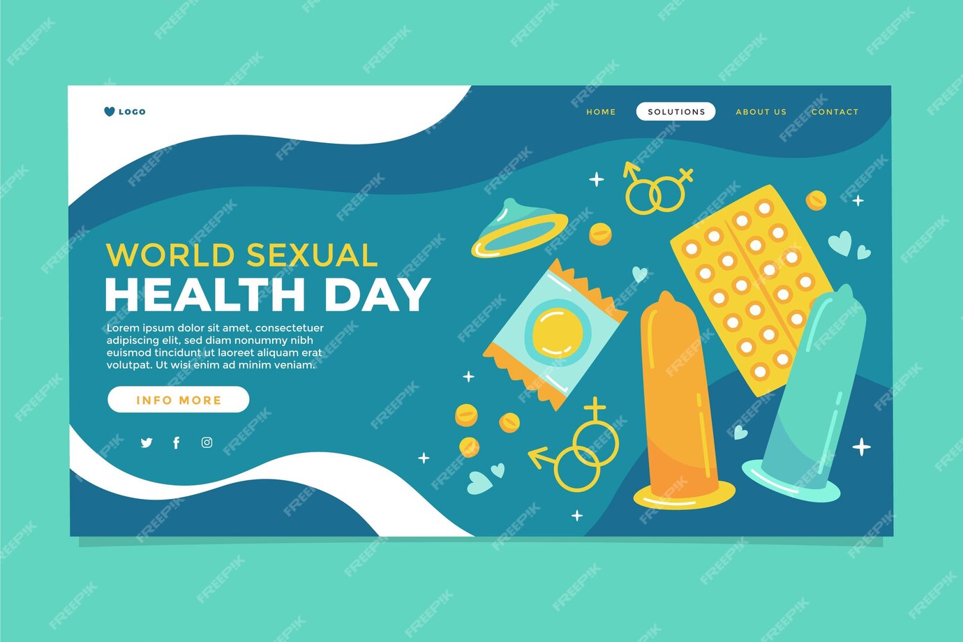 Free Vector Hand Drawn World Sexual Health Day Landing Page Template