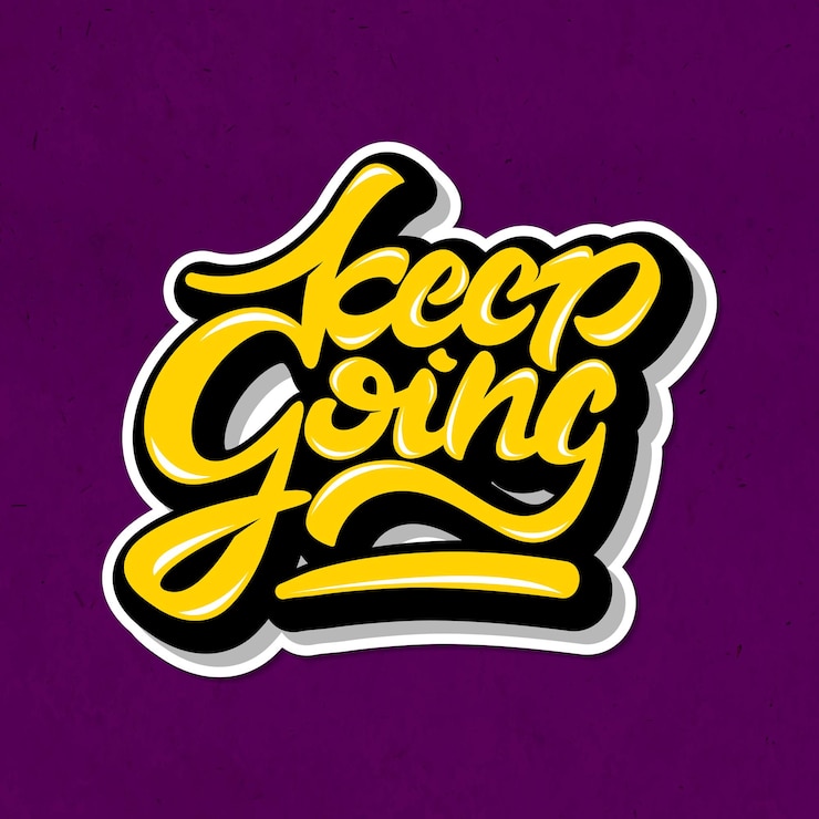 Free Vector | Handwritten vector sticker keep going illustration Free Vector | Handwritten vector sticker keep going illustration