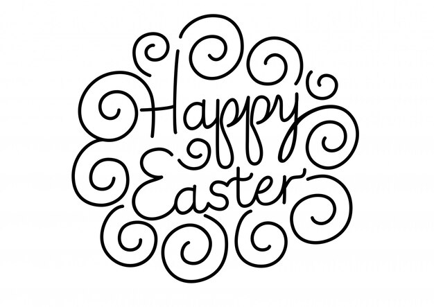 Premium Vector Happy Easter Lettering Easter Design Element