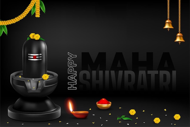 Premium Vector | Happy maha shivratri festival template design with ... Premium Vector | Happy maha shivratri festival template design with ...