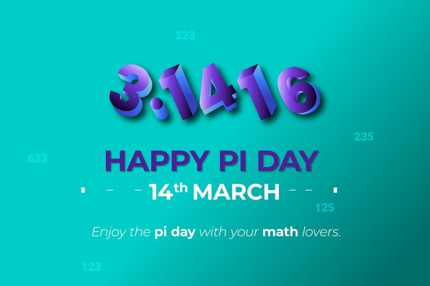 Premium Vector | Happy the pi day with 3d number of pi with gradient ...