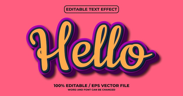 Premium Vector | Hello text effect style Premium Vector | Hello text effect style