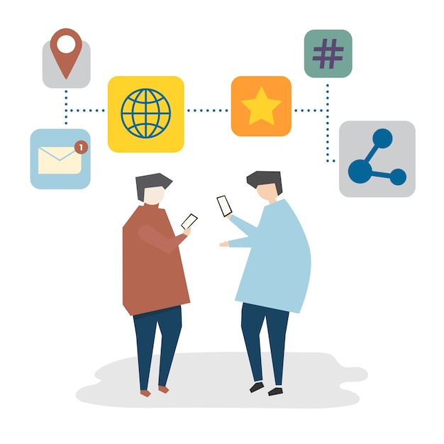Free Vector | Illustration of avatar social network concept Free Vector | Illustration of avatar social network concept