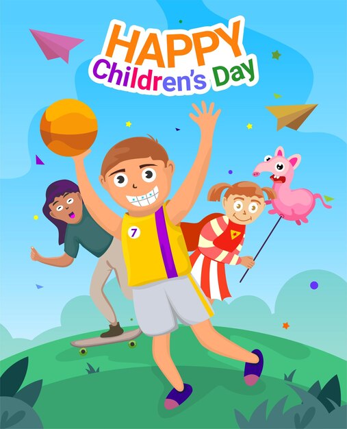 Premium Vector | Illustration of a group of children having fun and playing Premium Vector | Illustration of a group of children having fun and playing