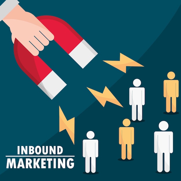 Premium Vector | Inbound marketing magnet Premium Vector | Inbound marketing magnet