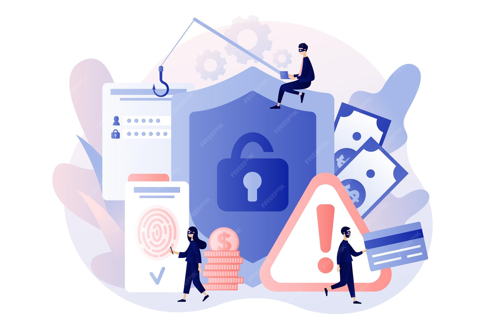 Premium Vector Internet Hacker Attack And Personal Data Security Concept Tiny Anonymous Hacker