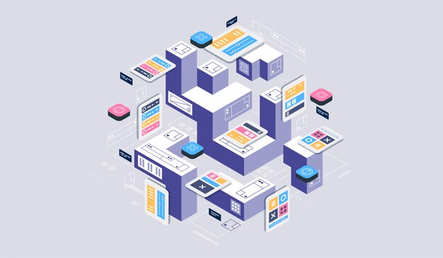 Premium Vector | Isometric design concept virtual reality and augmented ...