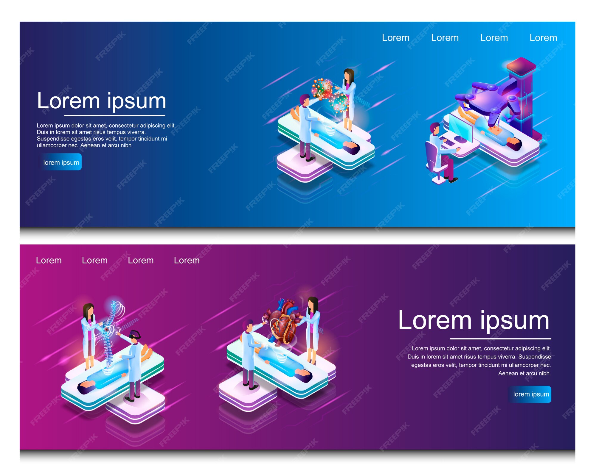 Premium Vector | Isometric illustration virtual medical research Premium Vector | Isometric illustration virtual medical research