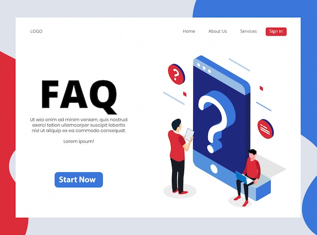 Premium Vector | Isometric landing page of frequently asked question Premium Vector | Isometric landing page of frequently asked question