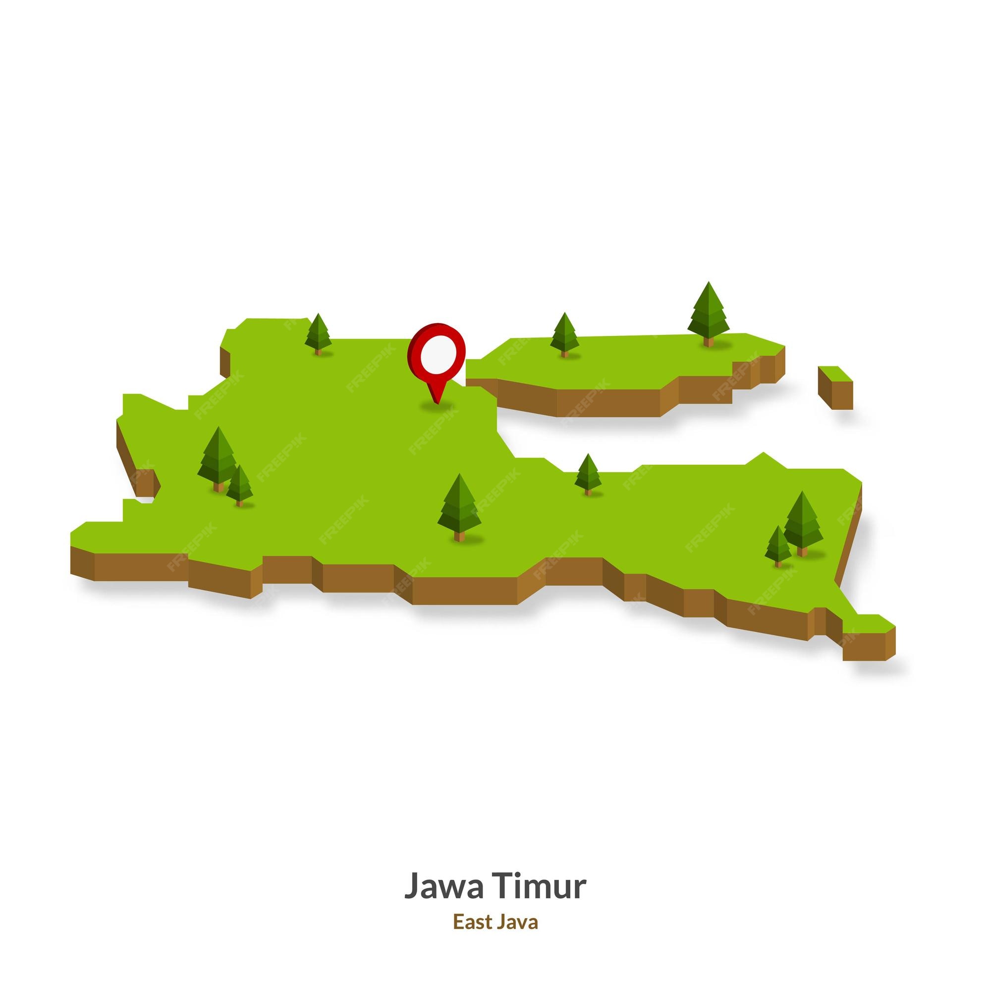 Premium Vector | Isometric map of east java province indonesia simple ... Premium Vector | Isometric map of east java province indonesia simple ...
