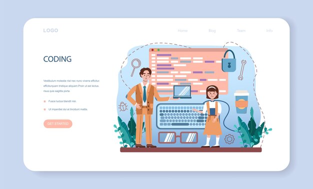 Premium Vector | Modern flat web page design template of web development