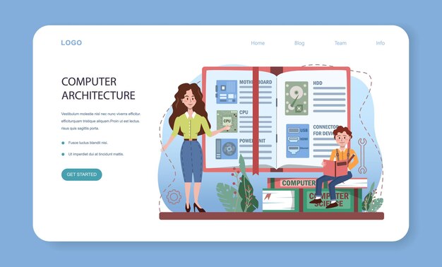 Premium Vector | Modern flat web page design template of web development