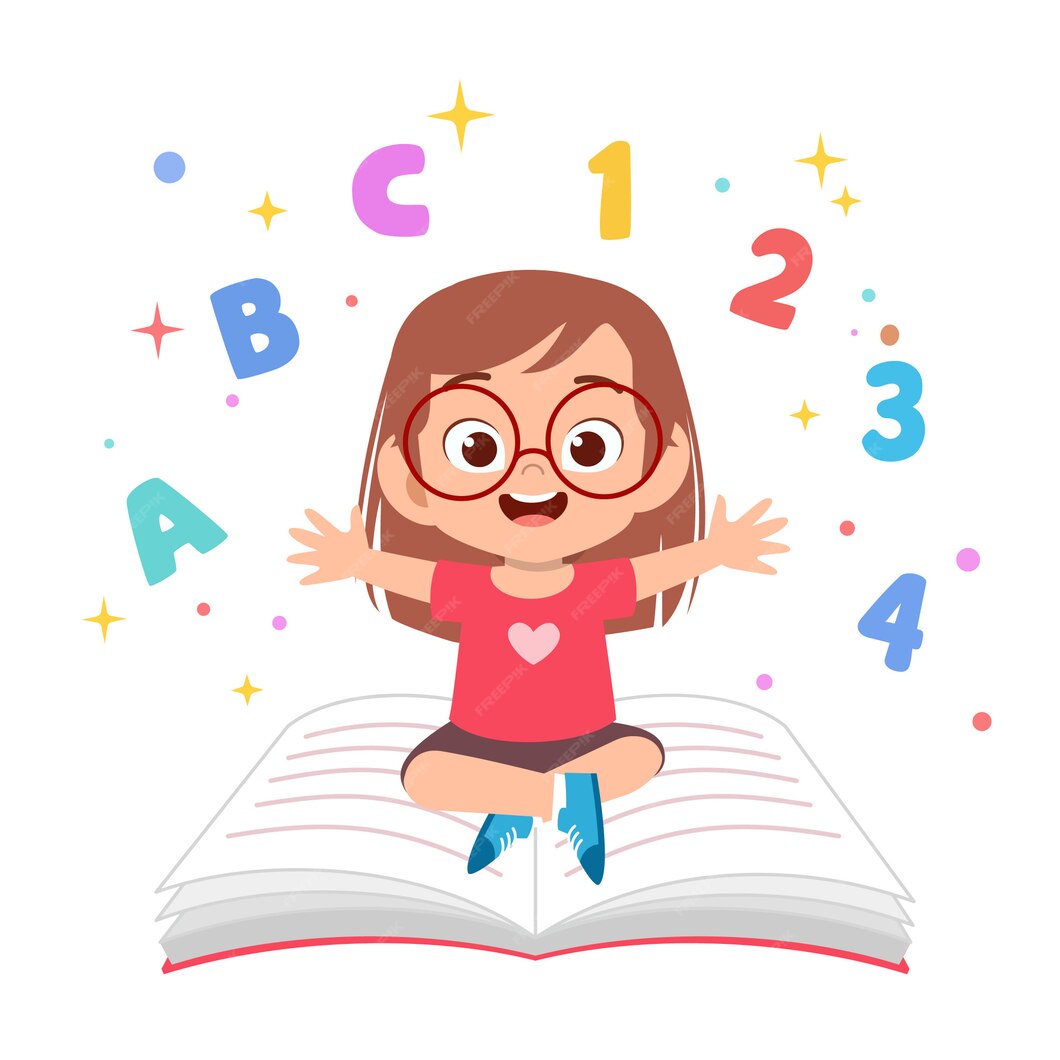 Premium Vector | Kids learn to read illustration Premium Vector | Kids learn to read illustration