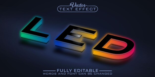 Premium Vector | Glow lights text effect style editable Premium Vector | Glow lights text effect style editable