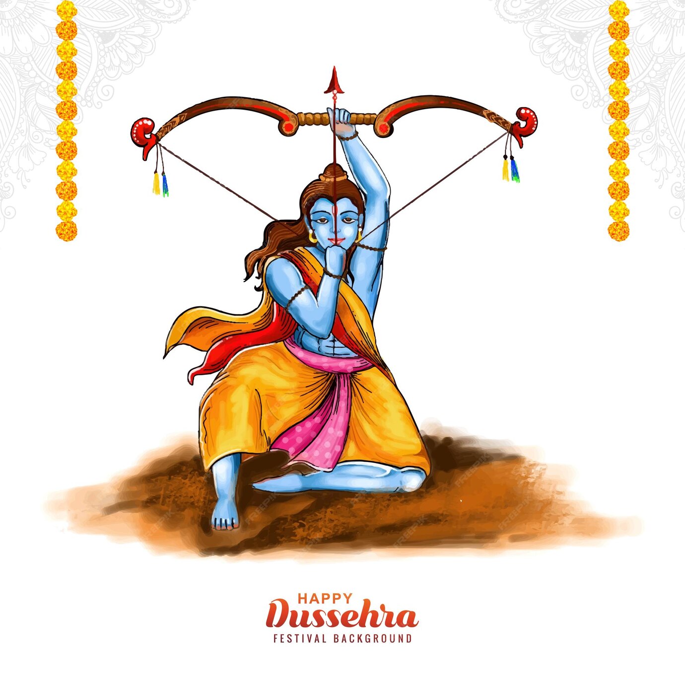Free Vector Lord Shree Ram Navami Festival Wishes Card Background