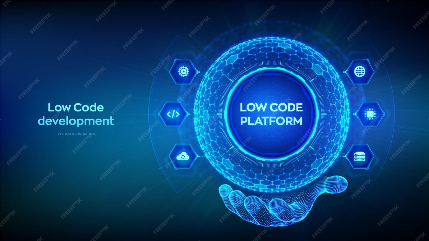 Premium Vector | Low code platform low code development technology concept lcdp easy coding ...