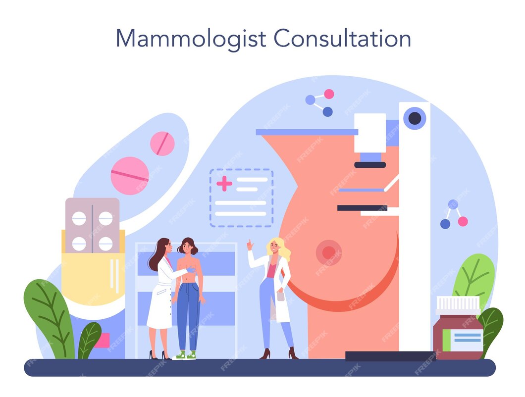 Free Vector Mammologist Concept Consultation With Doctor About Breast