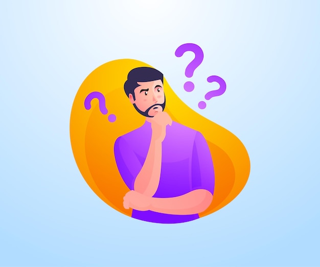 Premium Vector | Man think trying to find problem solving concepts Premium Vector | Man think trying to find problem solving concepts