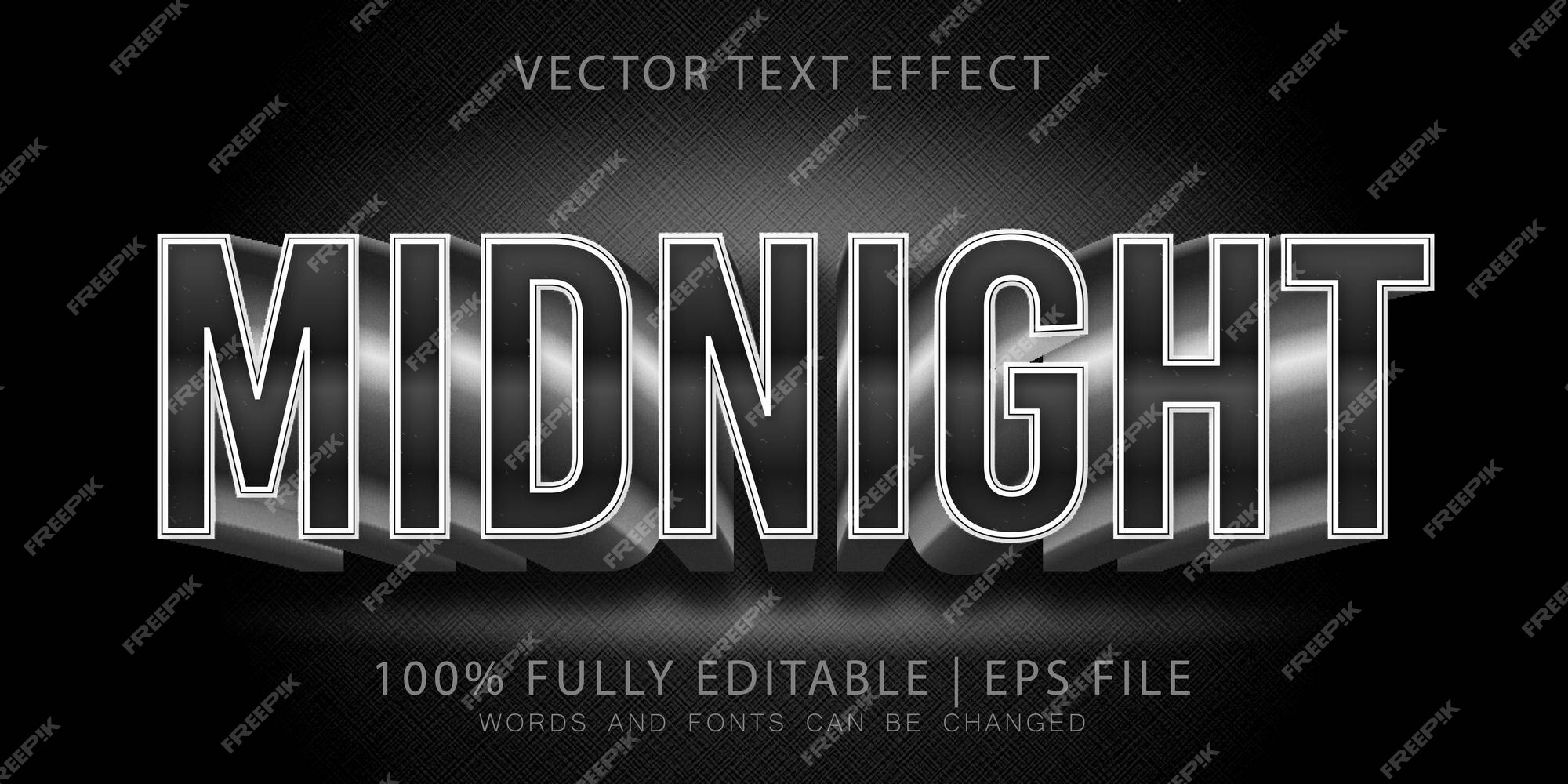 Premium Vector | Metal editable text effect Premium Vector | Metal editable text effect