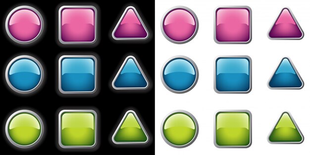 Premium Vector | Metallic buttons collection Premium Vector | Metallic buttons collection