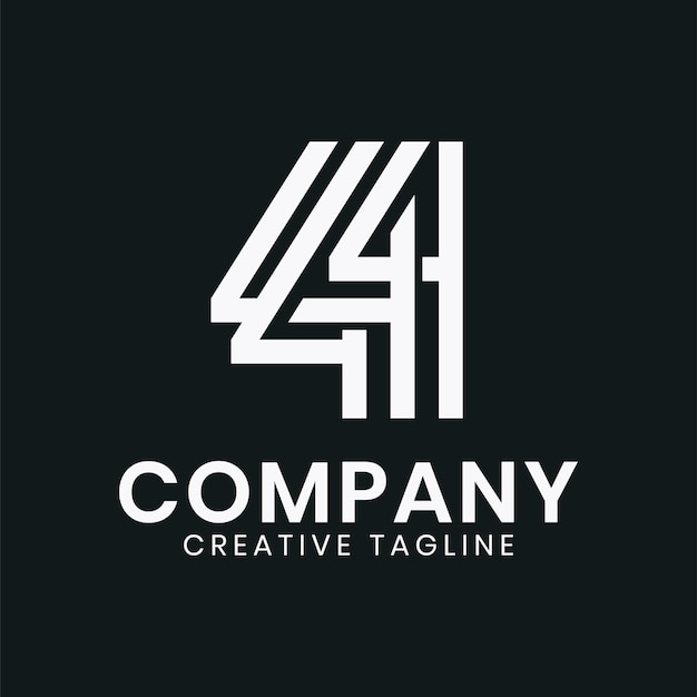 Premium Vector | Minimalist number 4 logo design Premium Vector | Minimalist number 4 logo design