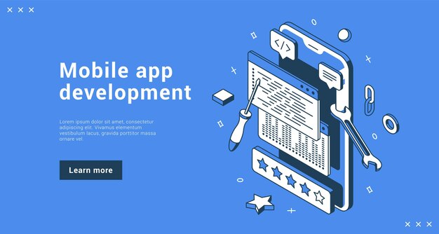 Premium Vector Isometric Concept For Coding Programming Website And Application Development
